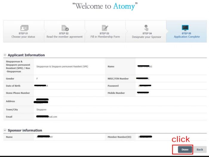 Atomy Singapore - Atomy membership registration [Guide]